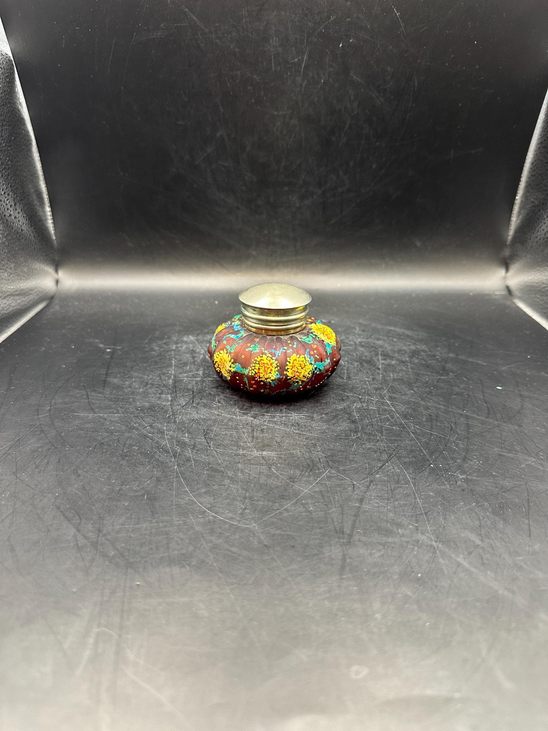 Inkwell Red Glass Hand Painted Glass Inkwell Frosted - Etsy