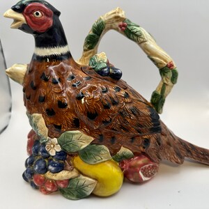 Fitz and Floyd Renaissance Pheasant Teapot Pitcher 1997 39 Ounce - Etsy