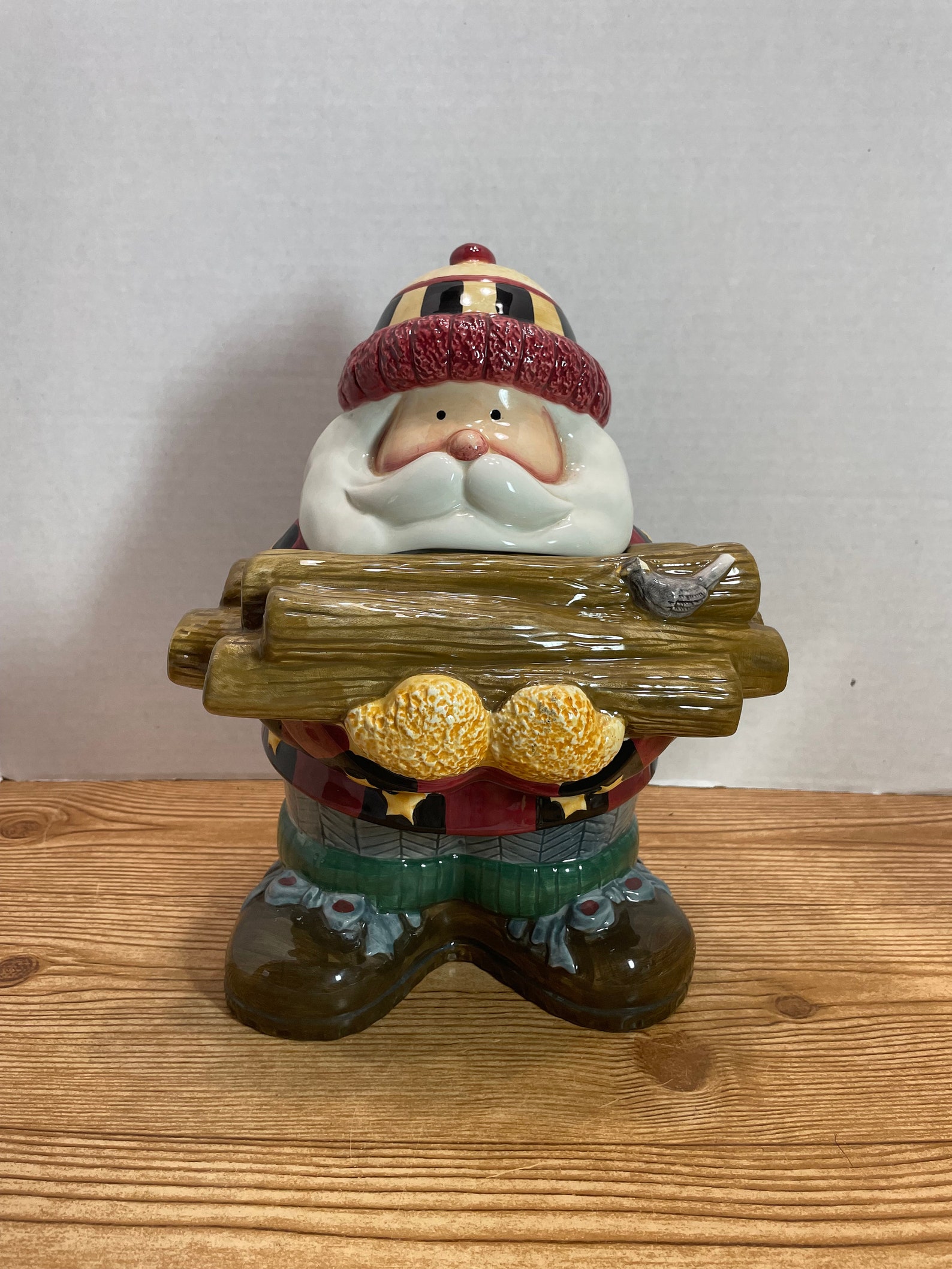 Woodland Santa Cookie Jar Debbie Mumm - Etsy