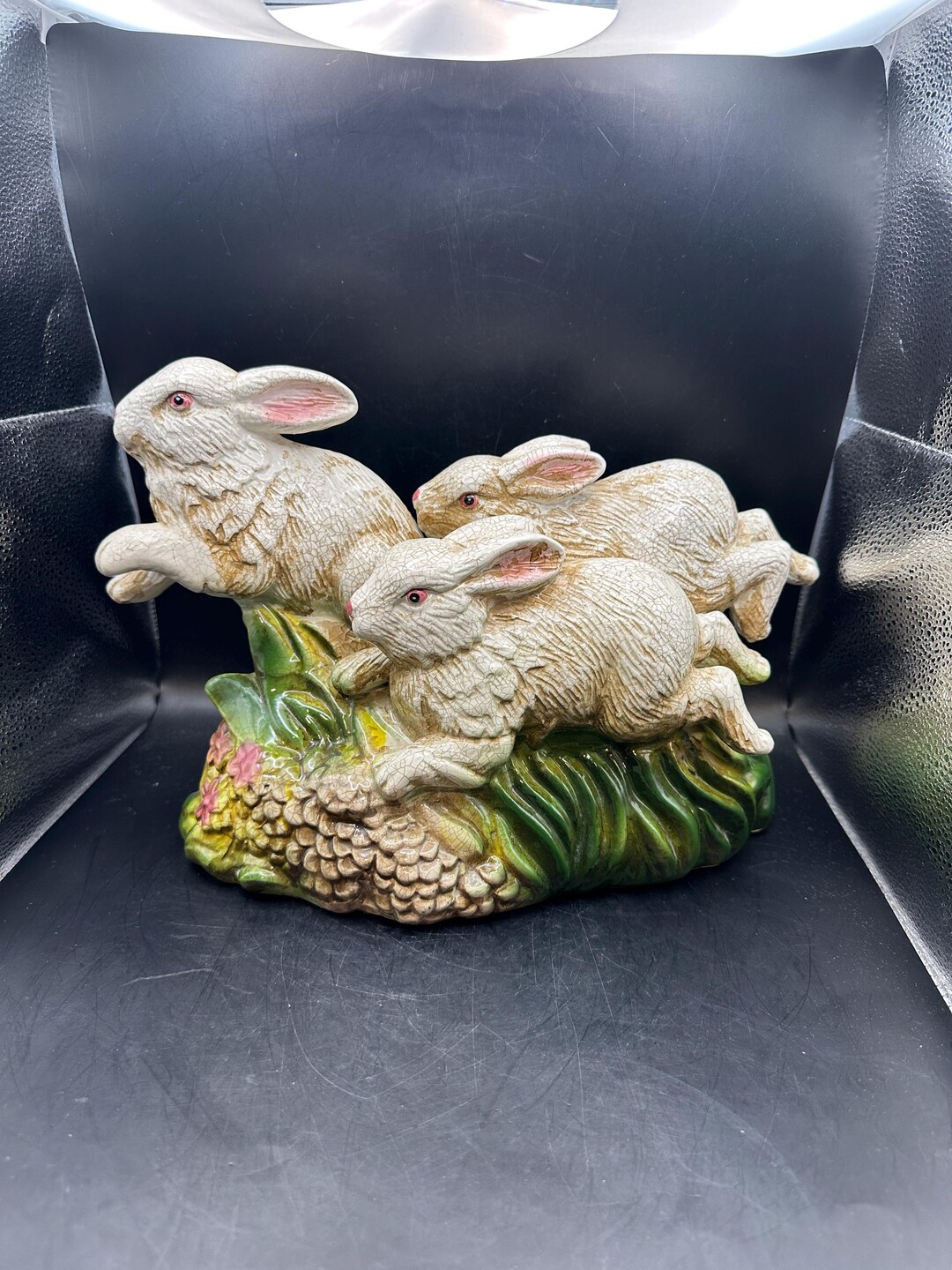 Large Running Rabbits Figurine 3 Rabbits - Etsy