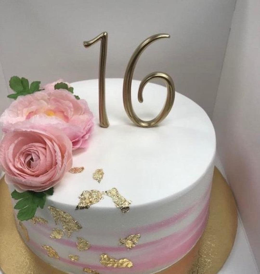 SWEET 16 GOLD Cake Topper 16th Birthday Cake Topper - Etsy