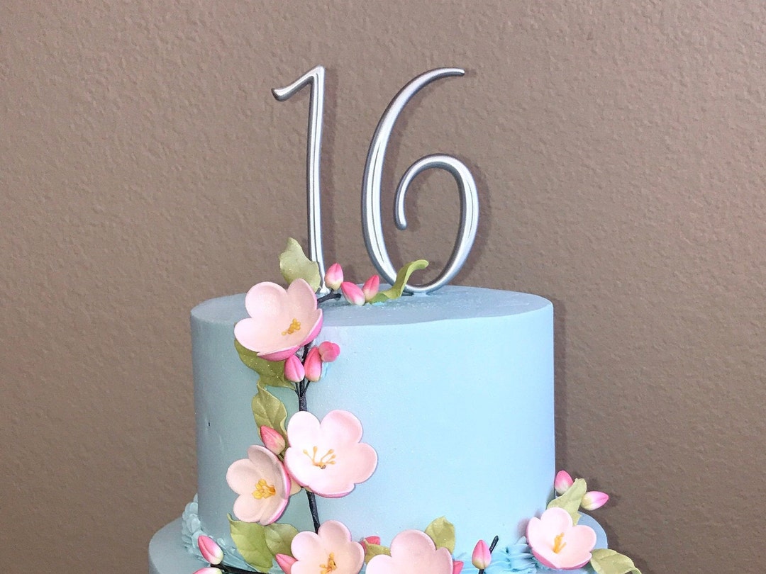 16th Birthday Cake Topper Cake Decoration Topper by Elegant Cakery - Etsy