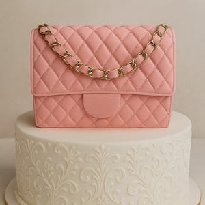Light Pink Handbag Figurine Cake Topper With GOLD Chain - Etsy