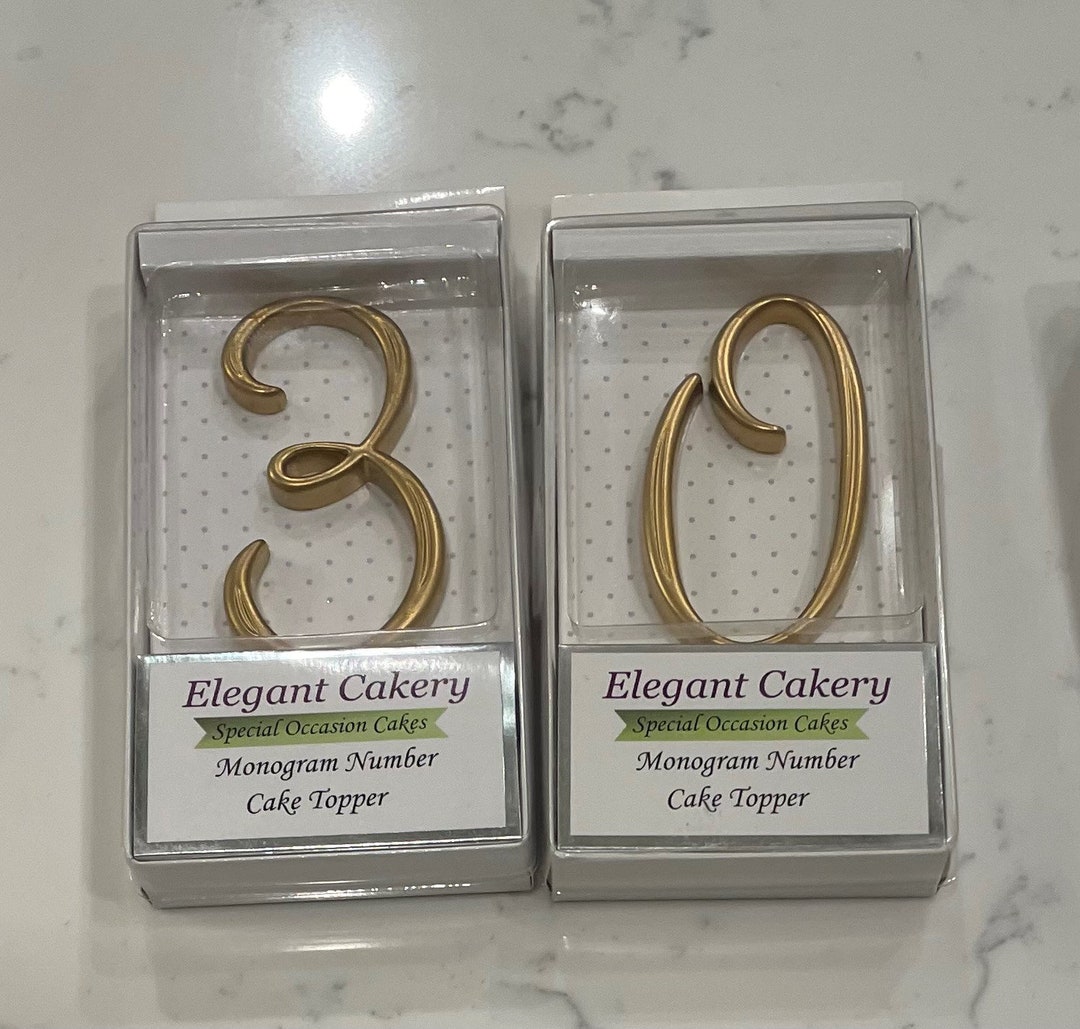 30th Birthday or Anniversary Cake Topper in GOLD - Etsy
