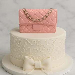 Light Pink Handbag Figurine Cake Topper With GOLD Chain - Etsy