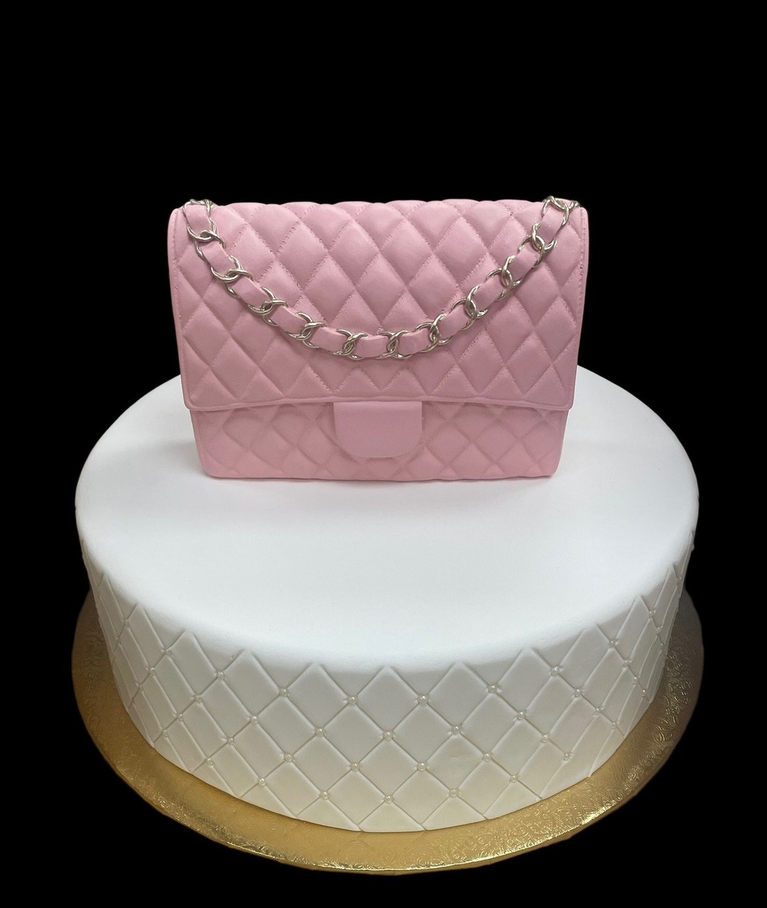 Light Pink Handbag Cake Topper With GOLD Chain - Etsy