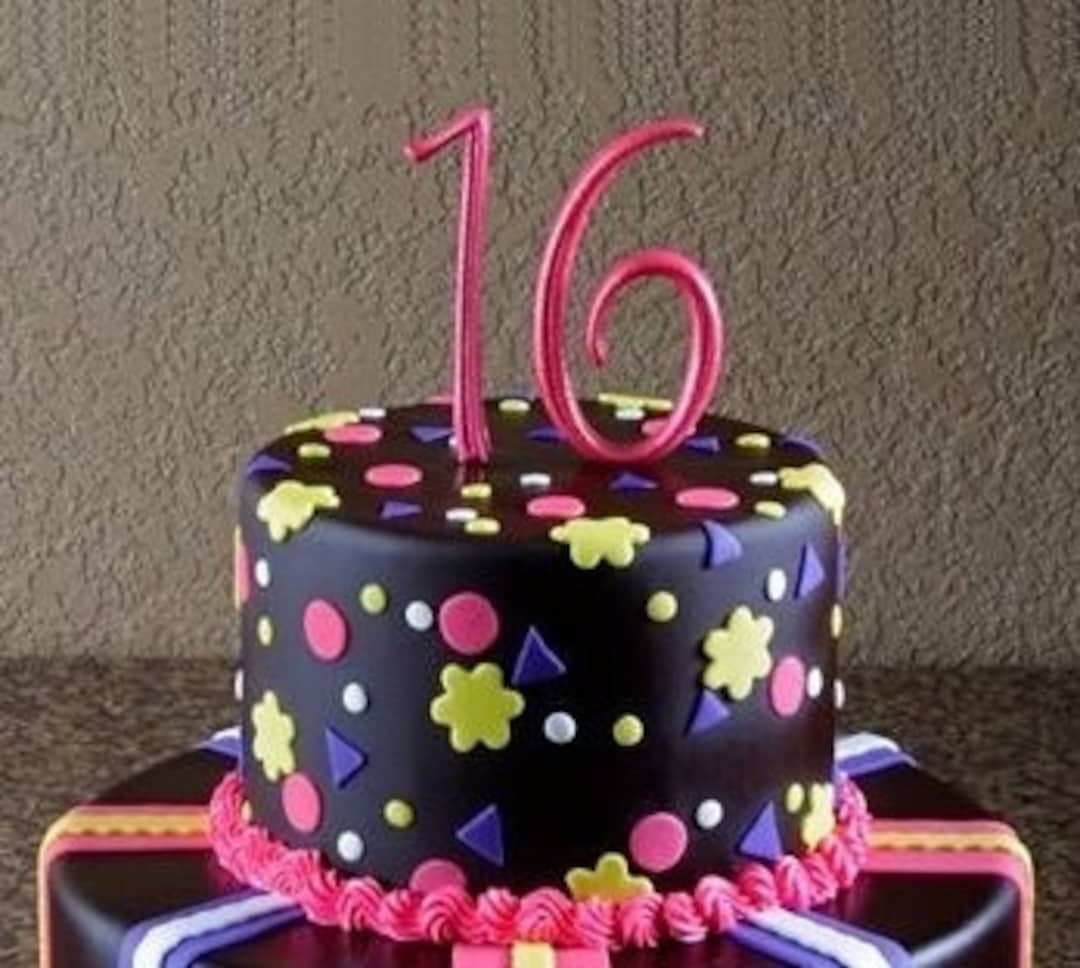 SWEET 16 PINK Cake Topper 16th Birthday Cake Topper - Etsy