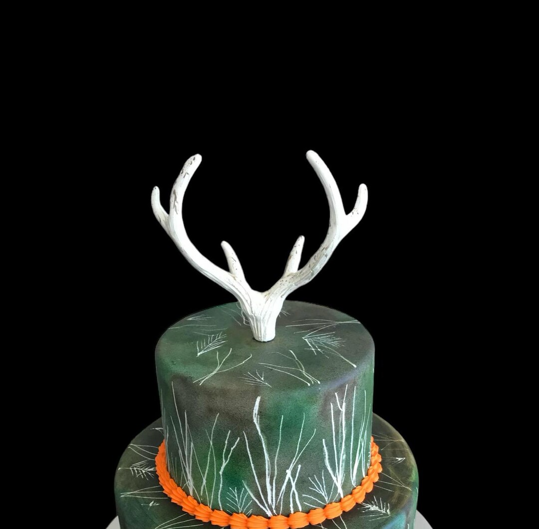 Antler Cake Topper Cake Decoration - Etsy