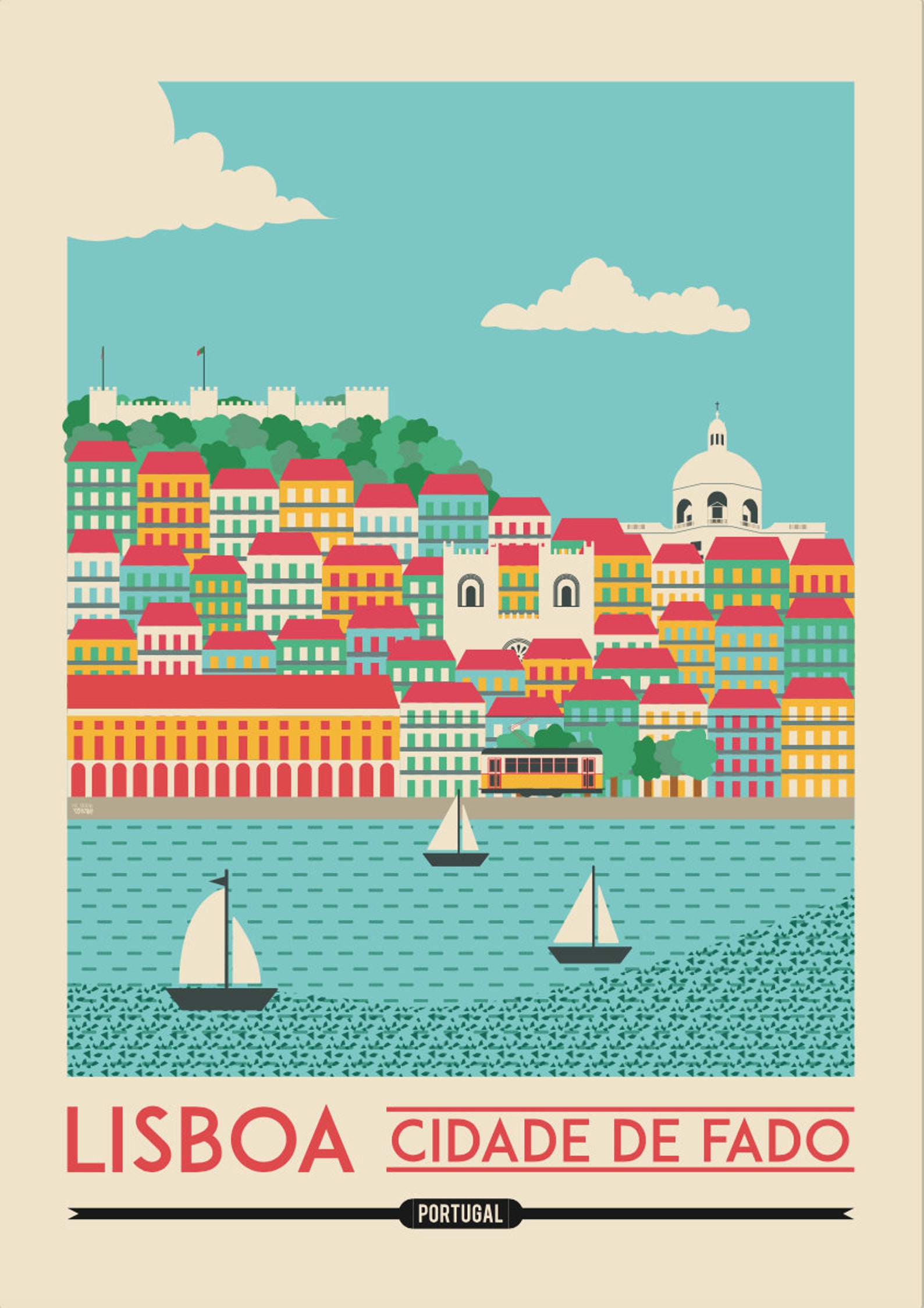Lisbon Print Portugal Poster Travel Poster - Etsy