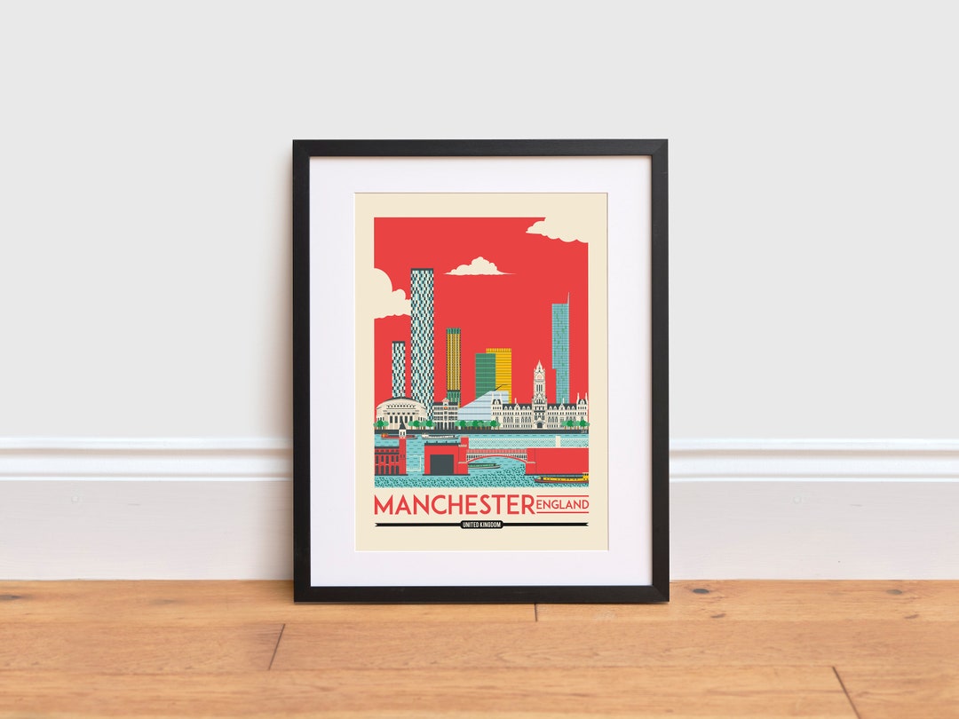 Manchester Print - Manchester Poster - England Print - United Kingdom ...