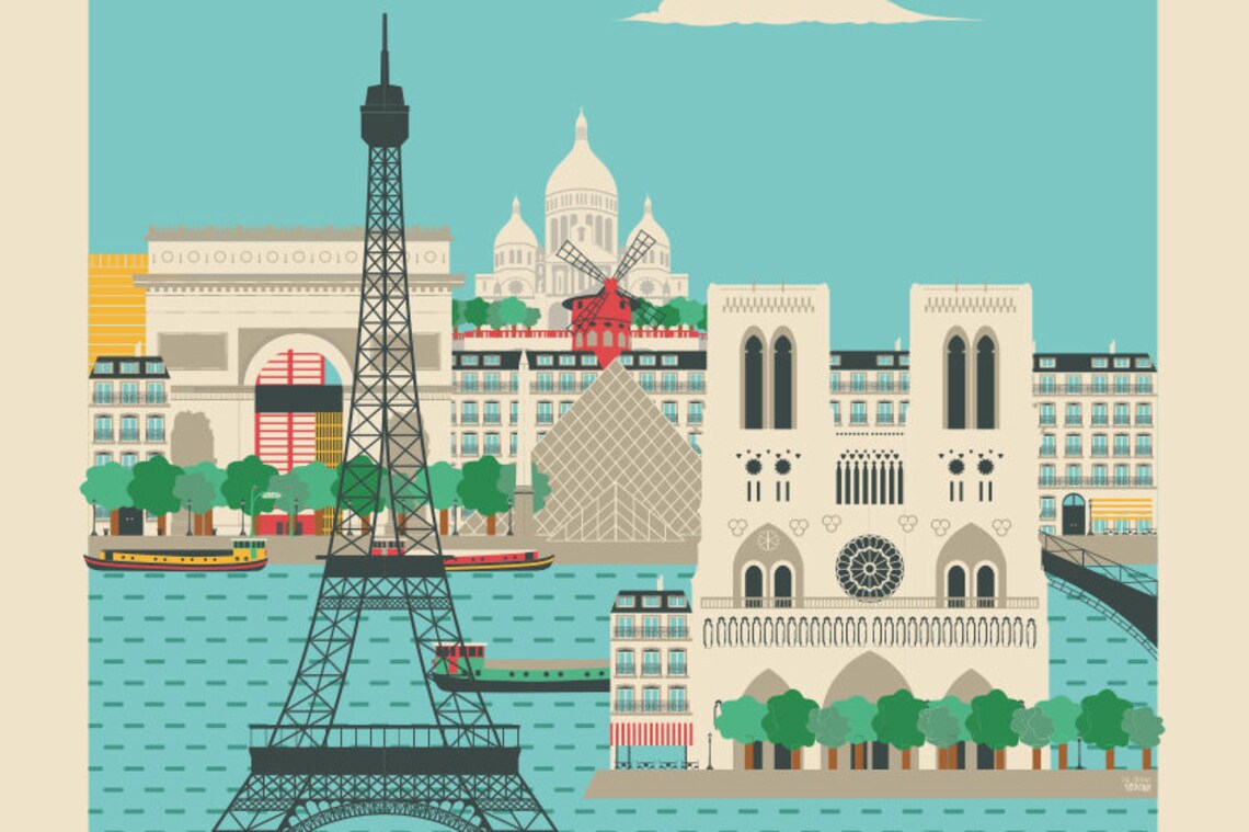 Paris Print France Poster Travel Poster - Etsy