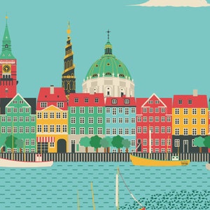 Copenhagen Print - Denmark Poster | Travel Poster - Etsy