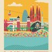 Barcelona Print - Catalonia Poster - Spain Poster | Travel Poster - Etsy UK