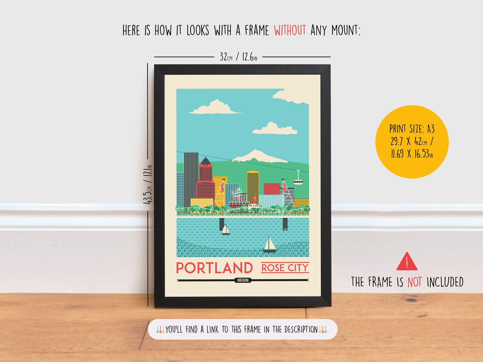 Portland Print Oregon Poster USA Poster Travel Poster | Etsy