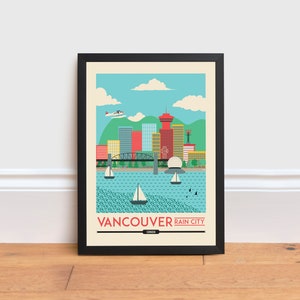 Vancouver Print - Vancouver City Poster - Vancouver Skyline Print ...