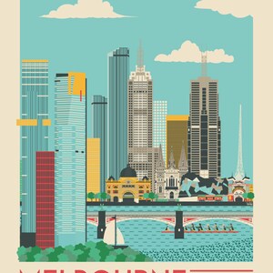 Melbourne Print - Victoria Art - Australia Poster | Travel Poster - Etsy