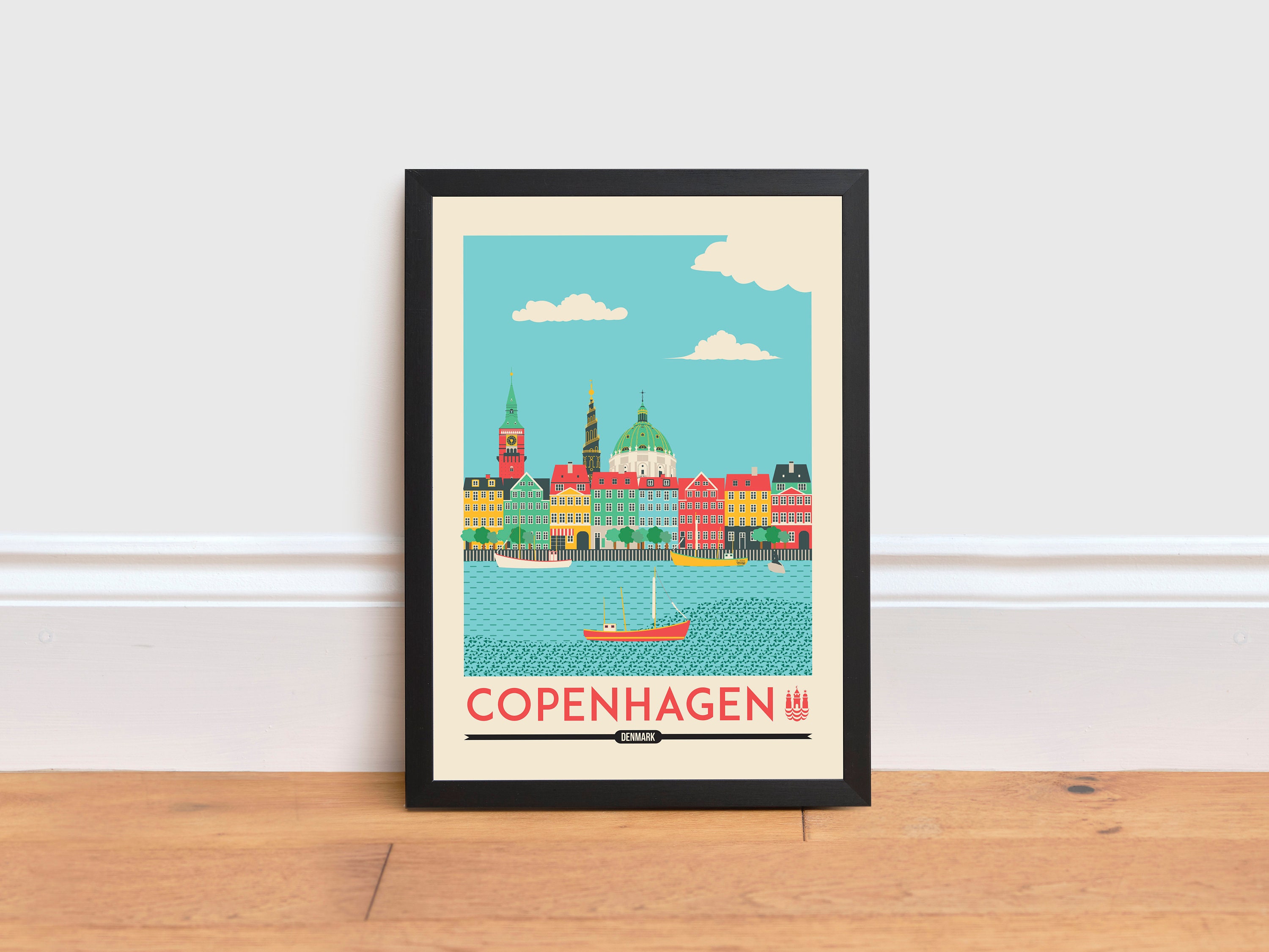 Copenhagen Print Denmark Poster Travel Poster | Etsy UK