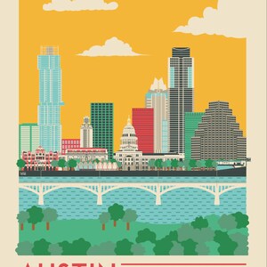 Austin Print - Texas Poster | Travel Poster - Etsy