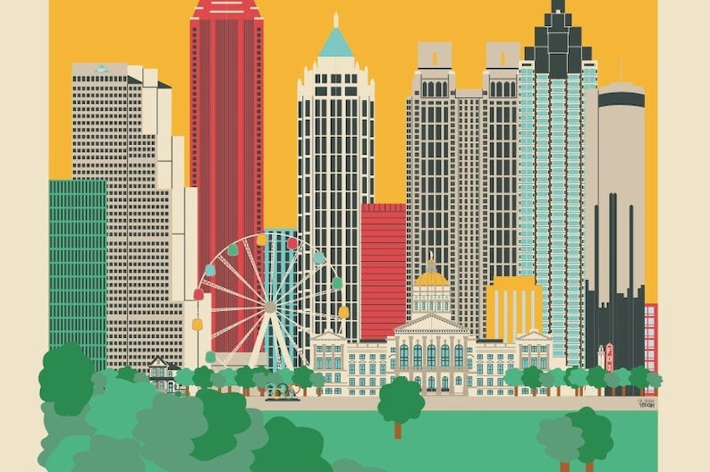 Atlanta Print Atlanta poster Georgia Print USA Poster | Etsy