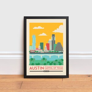 Austin Print - Texas Poster | Travel Poster - Etsy