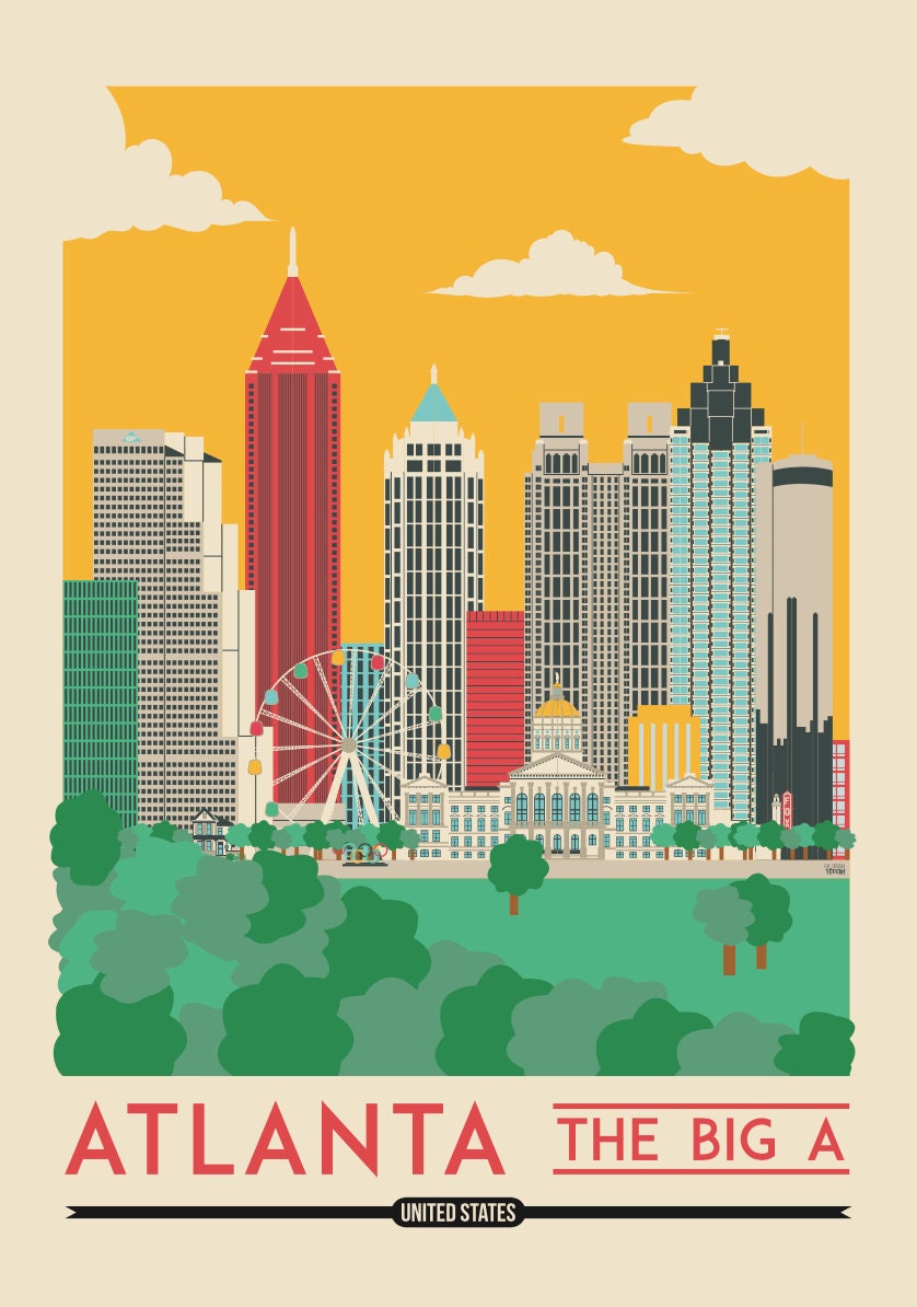 Atlanta Print Atlanta Poster Georgia Print USA Poster | Etsy