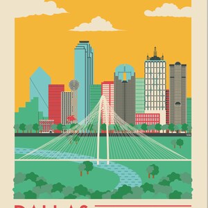 Dallas Print - Texas Poster | Travel Poster - Etsy