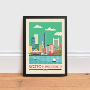 Boston Print - USA Poster | Travel Poster - Etsy