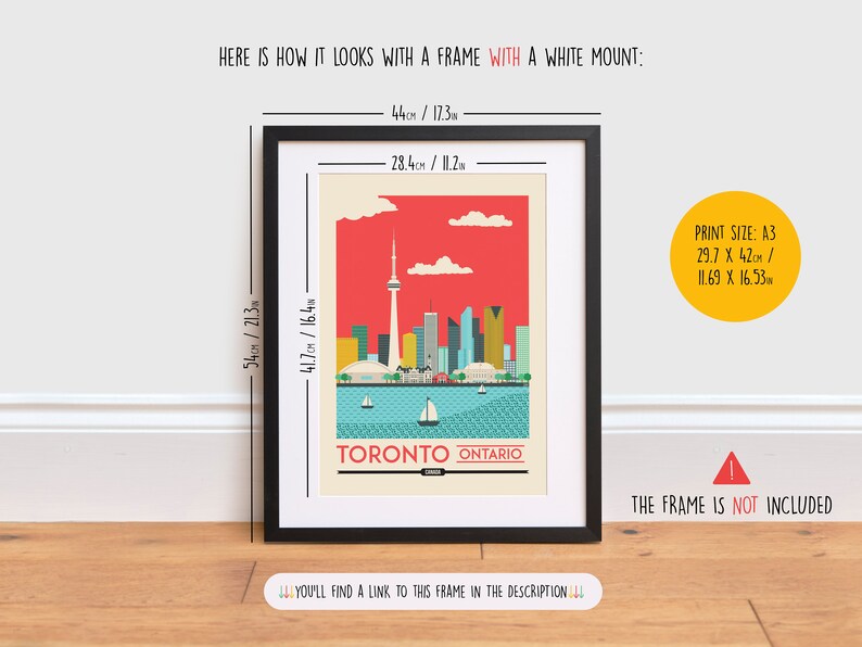 Toronto Print Canada Poster Travel Poster | Etsy