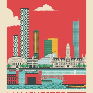 Manchester Print - Manchester Poster - England Print - United Kingdom ...