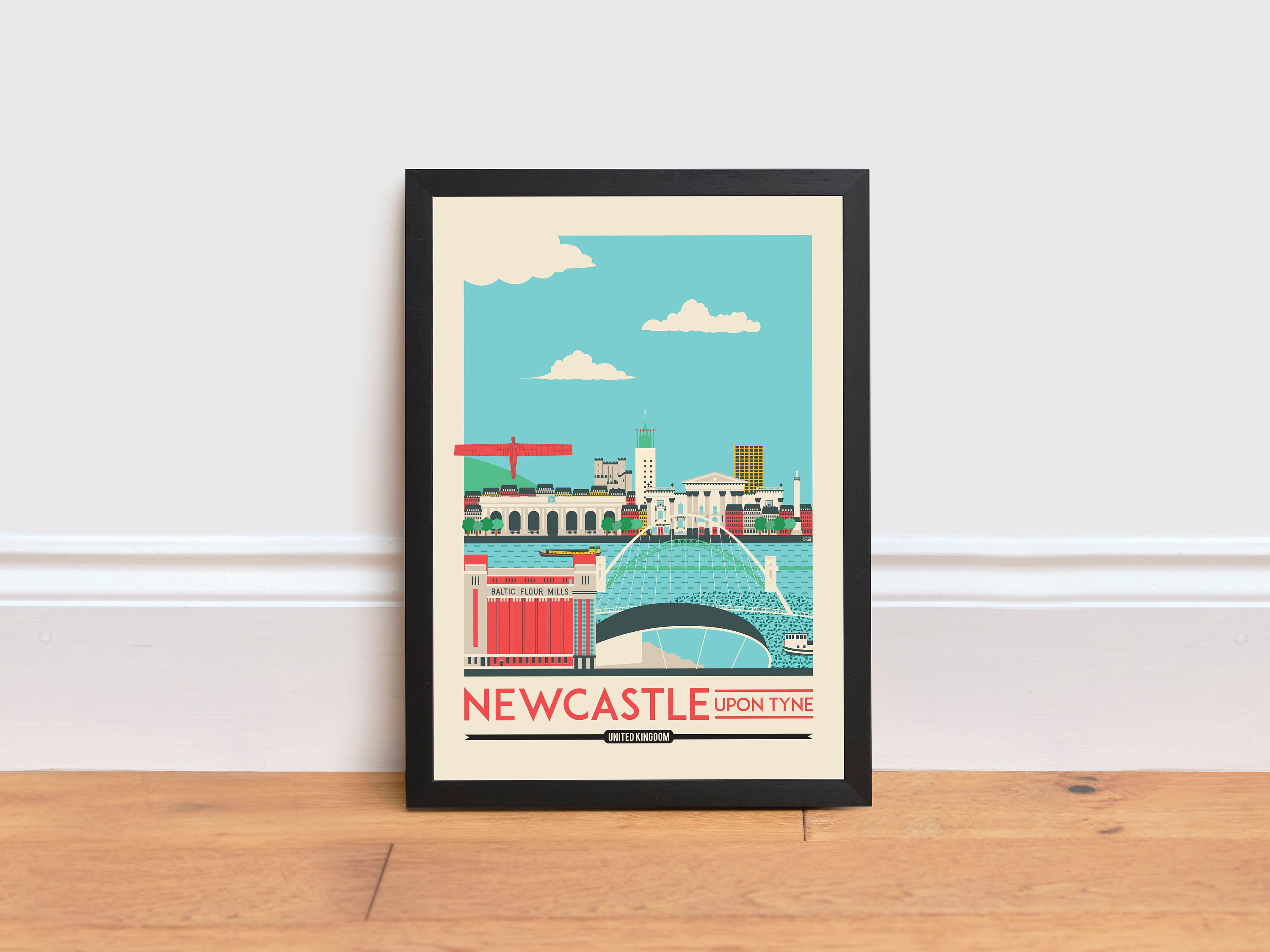 Newcastle Upon Tyne Print - England Poster - | Travel Poster - Etsy UK