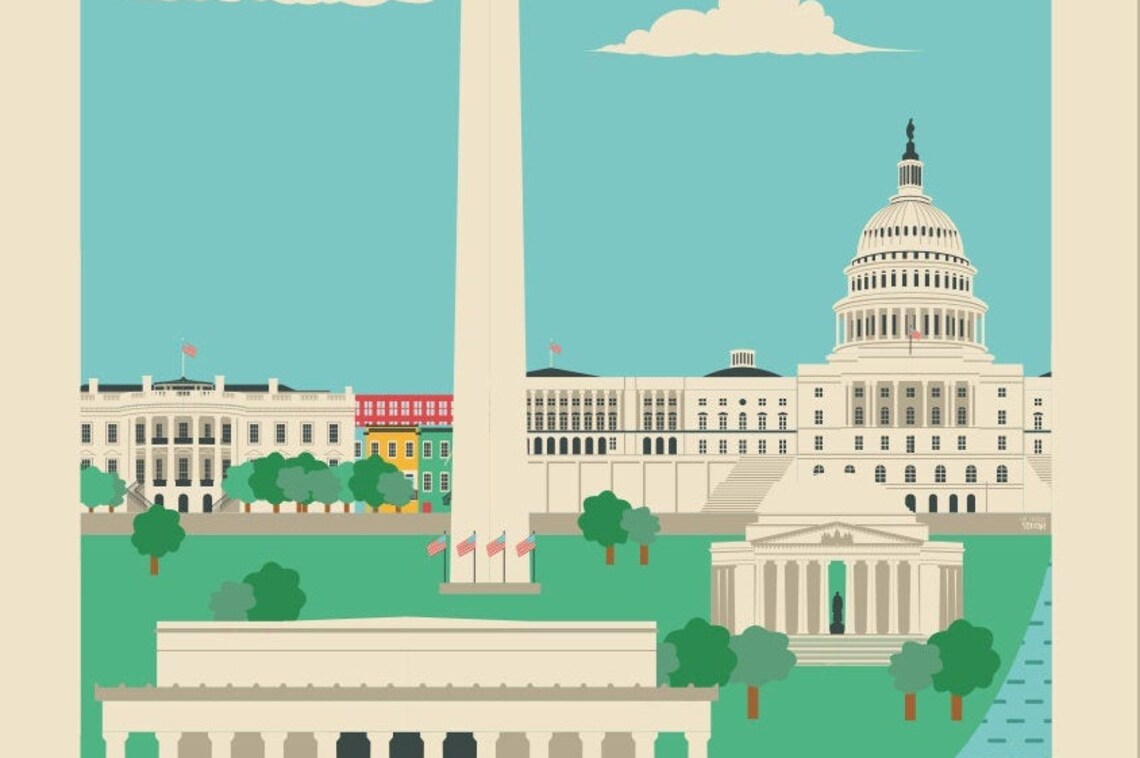 Washington DC Print Washington DC Poster DC Print United - Etsy