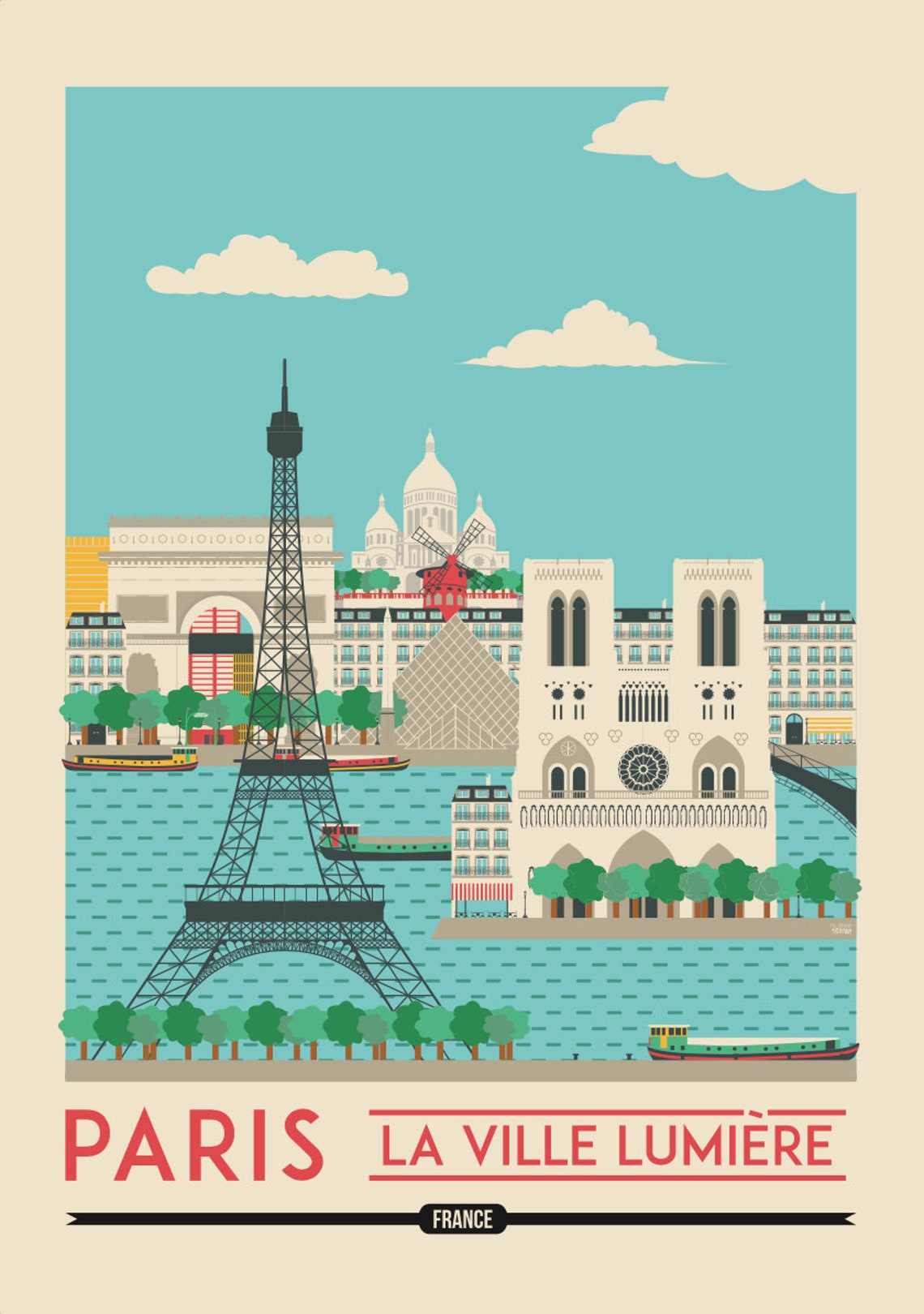 Paris Print - France Poster | Travel Poster - Etsy