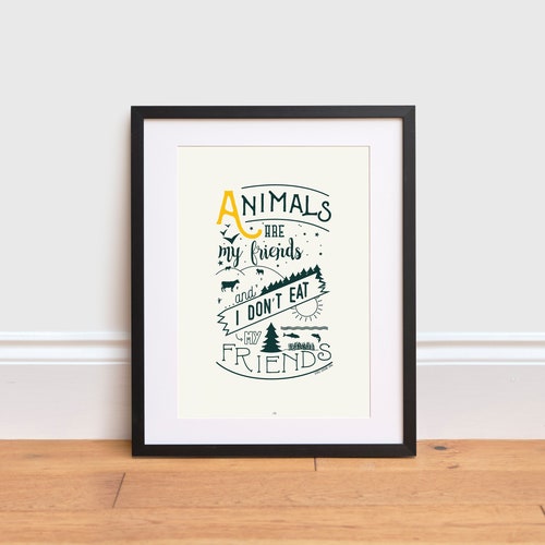 Vegan Poster Vegan Art Vegan Gift Vegan Home Decor Go | Etsy