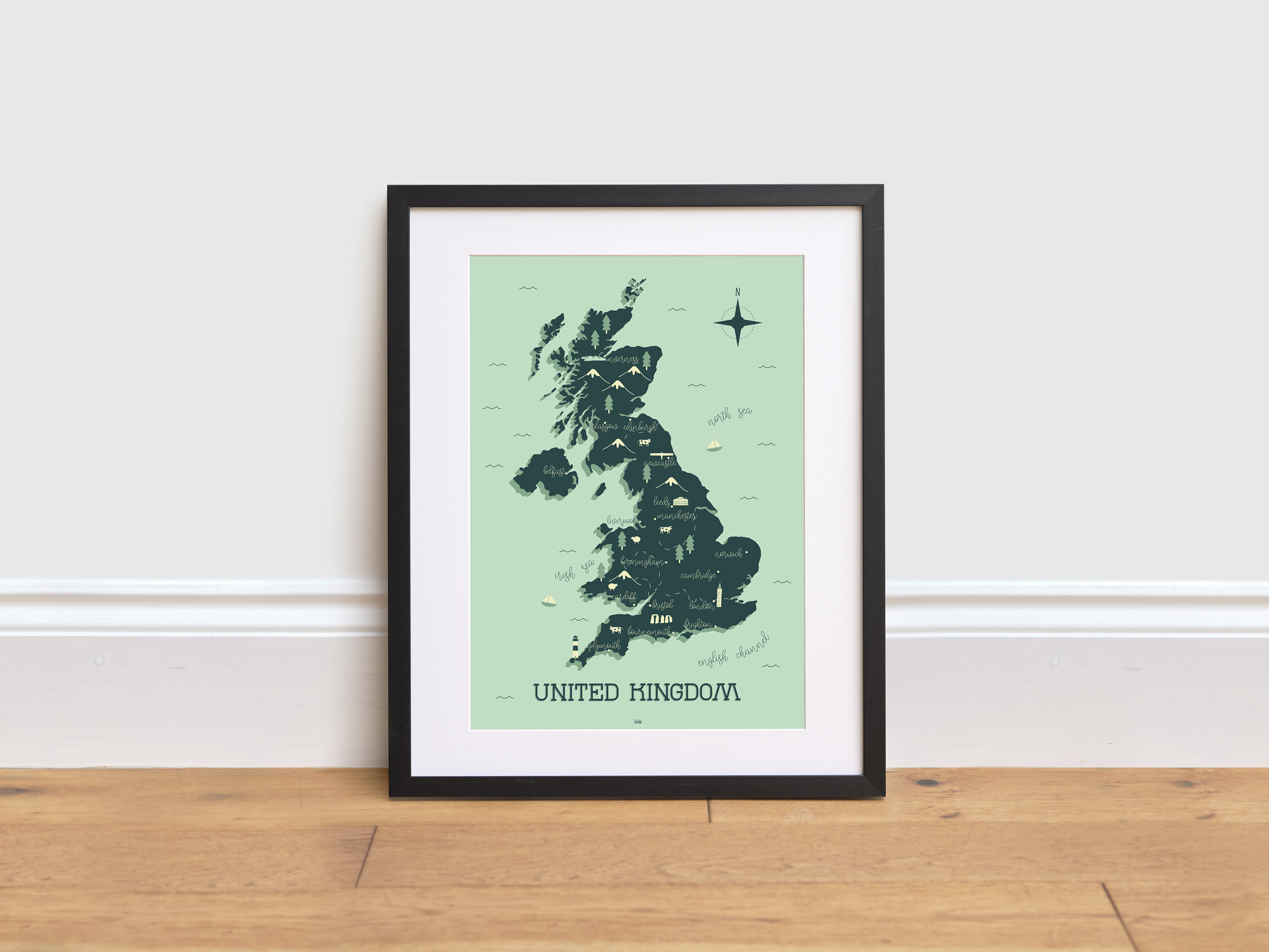 UK Illustrated Map | Travel Poster - Etsy
