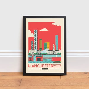 Manchester Print - Manchester Poster - England Print - United Kingdom ...