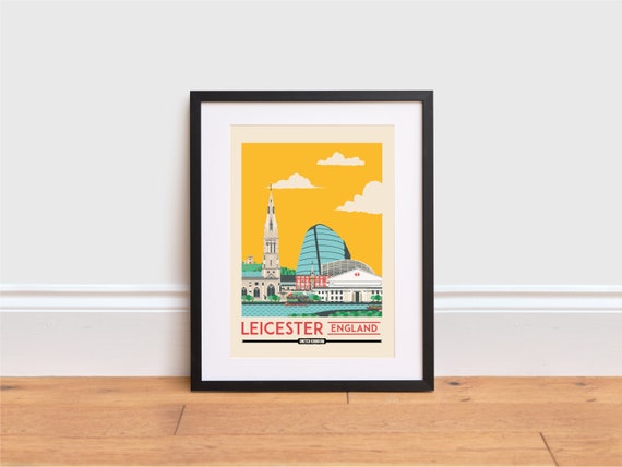 Leicester Print Leicester Poster England Poster Travel - Etsy UK