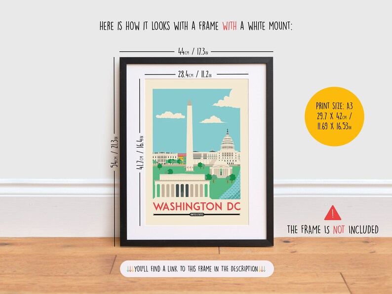 Washington DC Print Washington DC poster DC Print United | Etsy