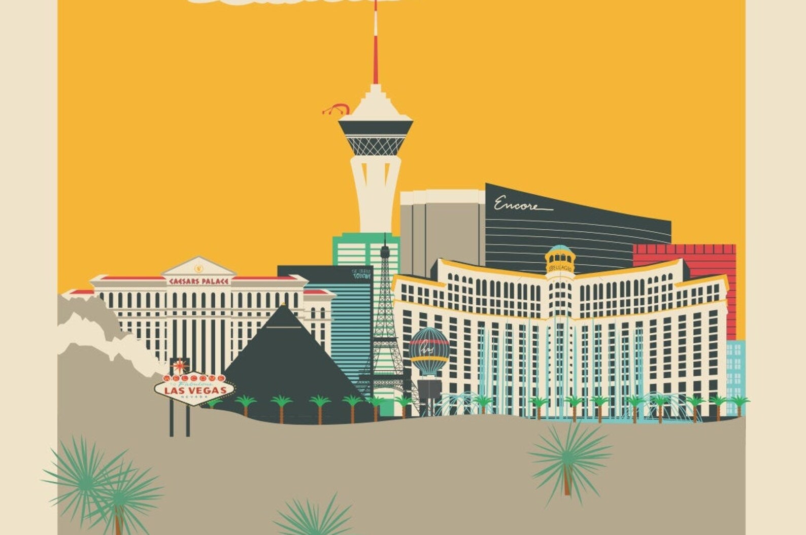 Las Vegas Print Nevada Poster Travel Poster - Etsy