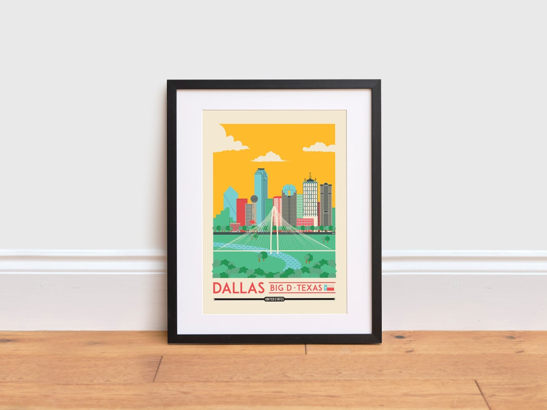 Dallas Print - Texas Poster | Travel Poster - Etsy