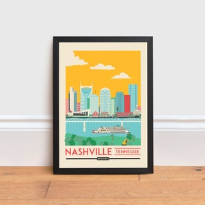 Nashville Print - Tennessee Poster | Travel Poster - Etsy