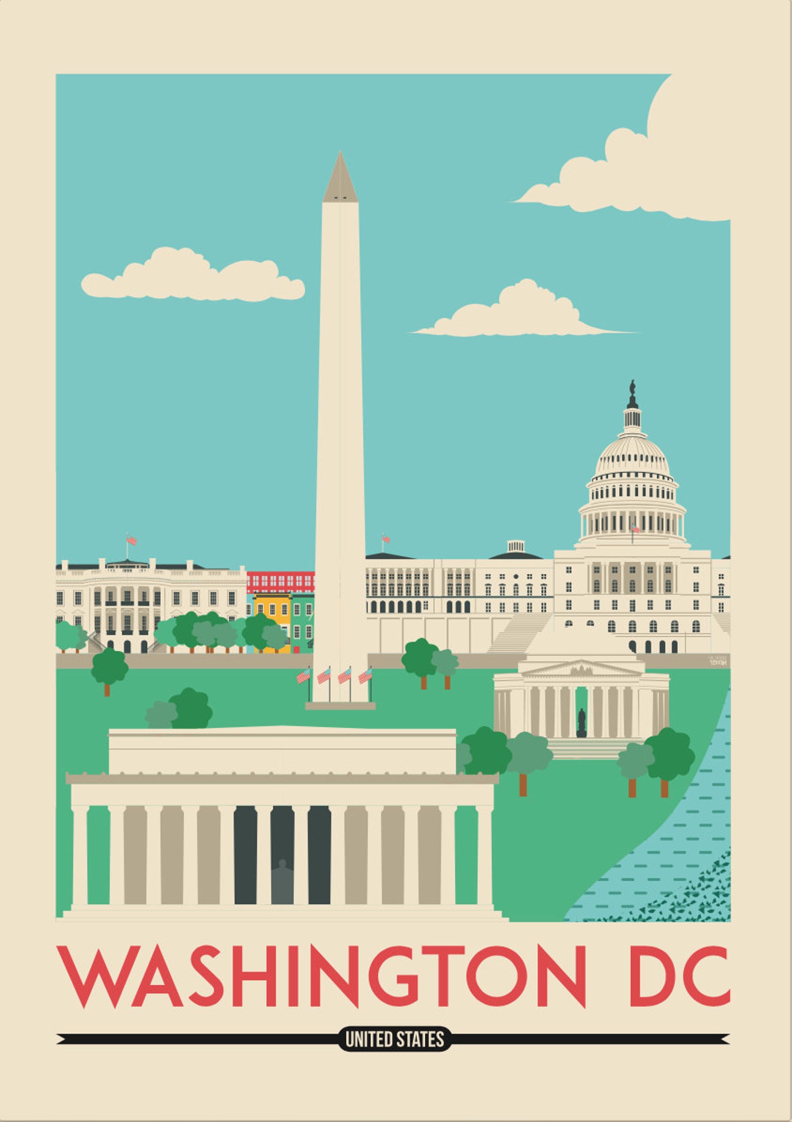 Washington DC Print Washington DC Poster DC Print United - Etsy