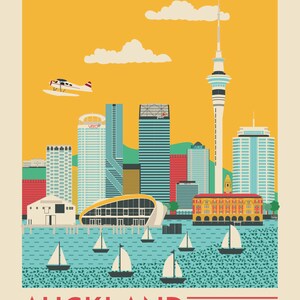 Auckland Print Auckland Poster New Zealand Poster Travel | Etsy