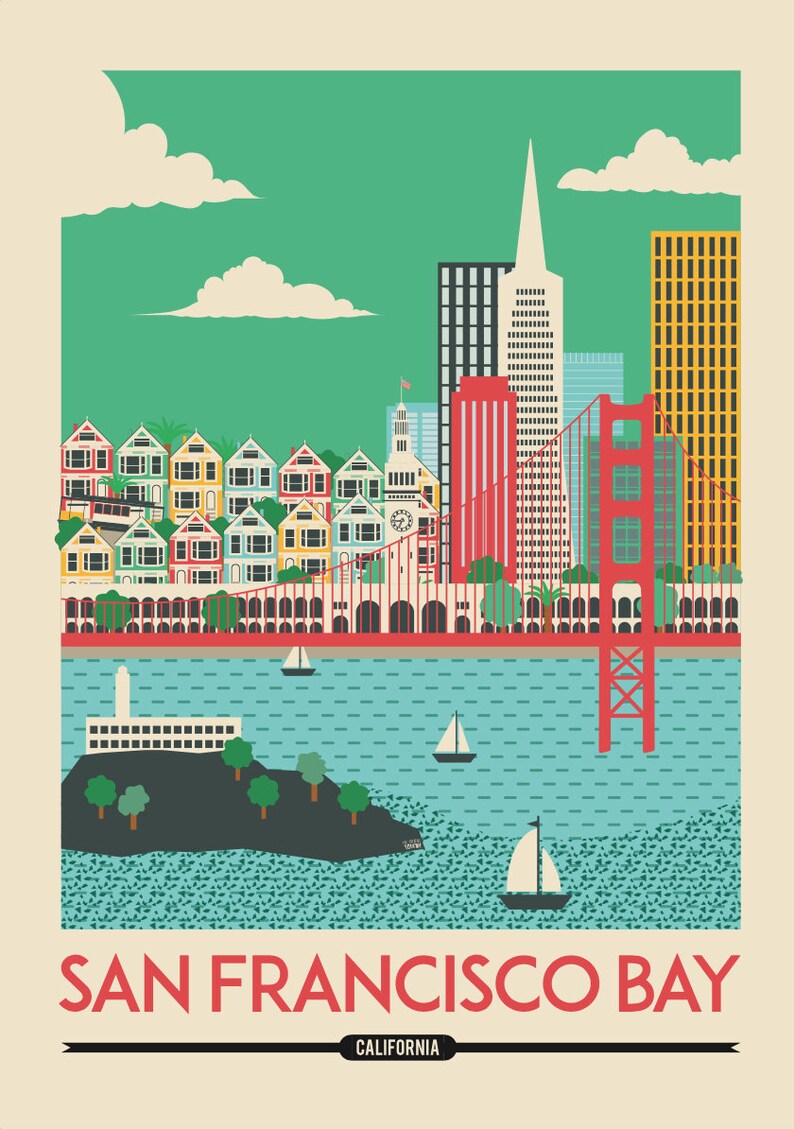San Francisco Print California Print USA Poster Travel - Etsy UK