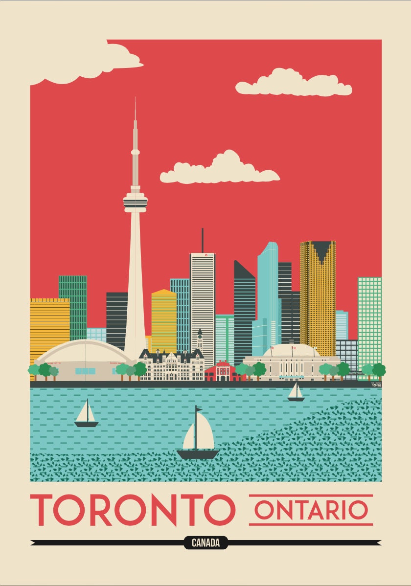 Toronto Print Canada Poster Travel Poster | Etsy UK