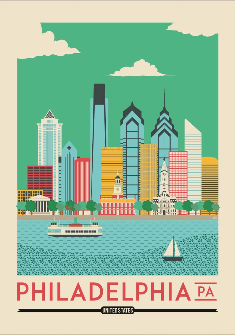 Philadelphia Print Philadelphia poster Philadelphia Wall | Etsy