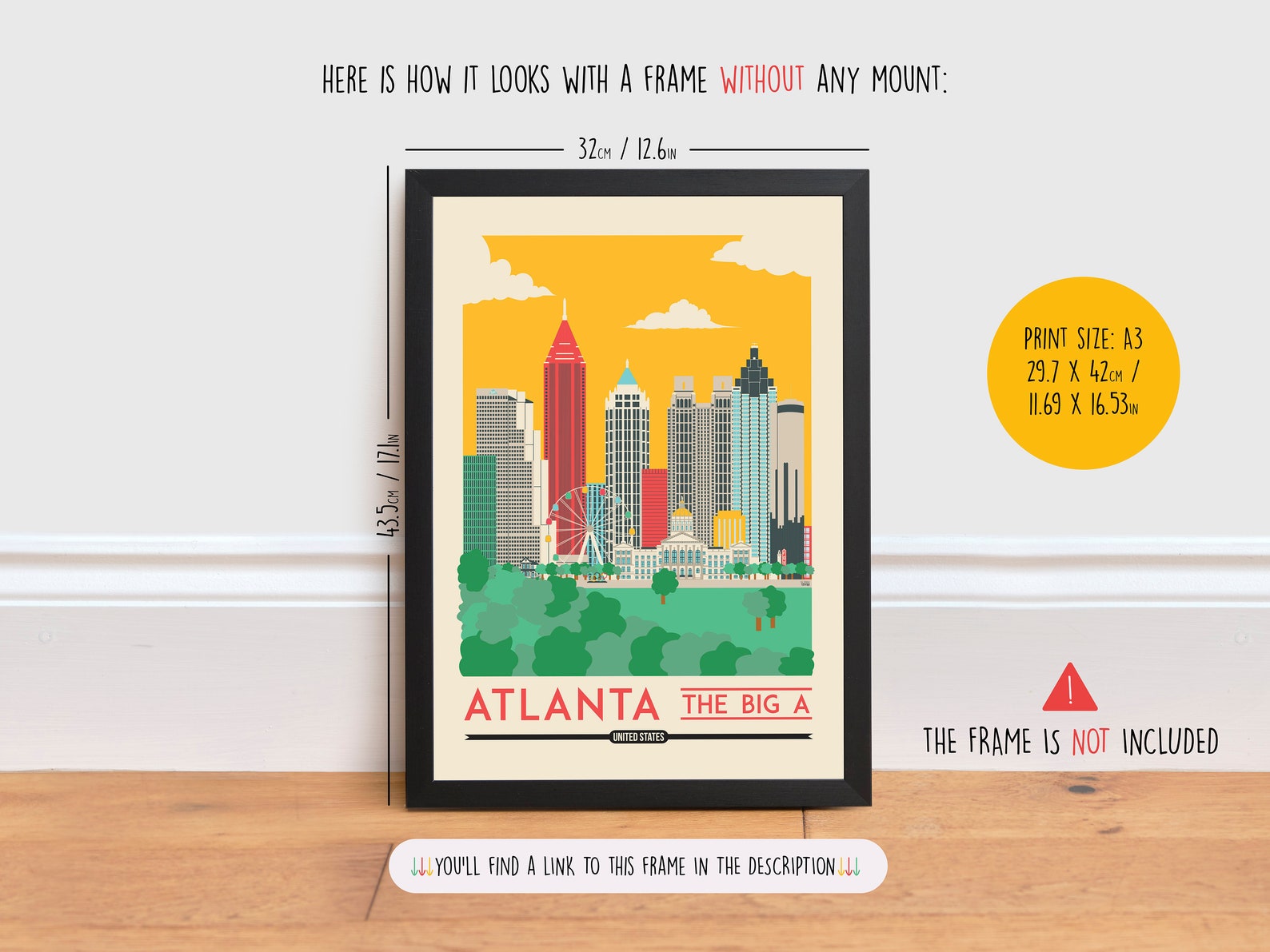 Atlanta Print Atlanta poster Georgia Print USA Poster | Etsy