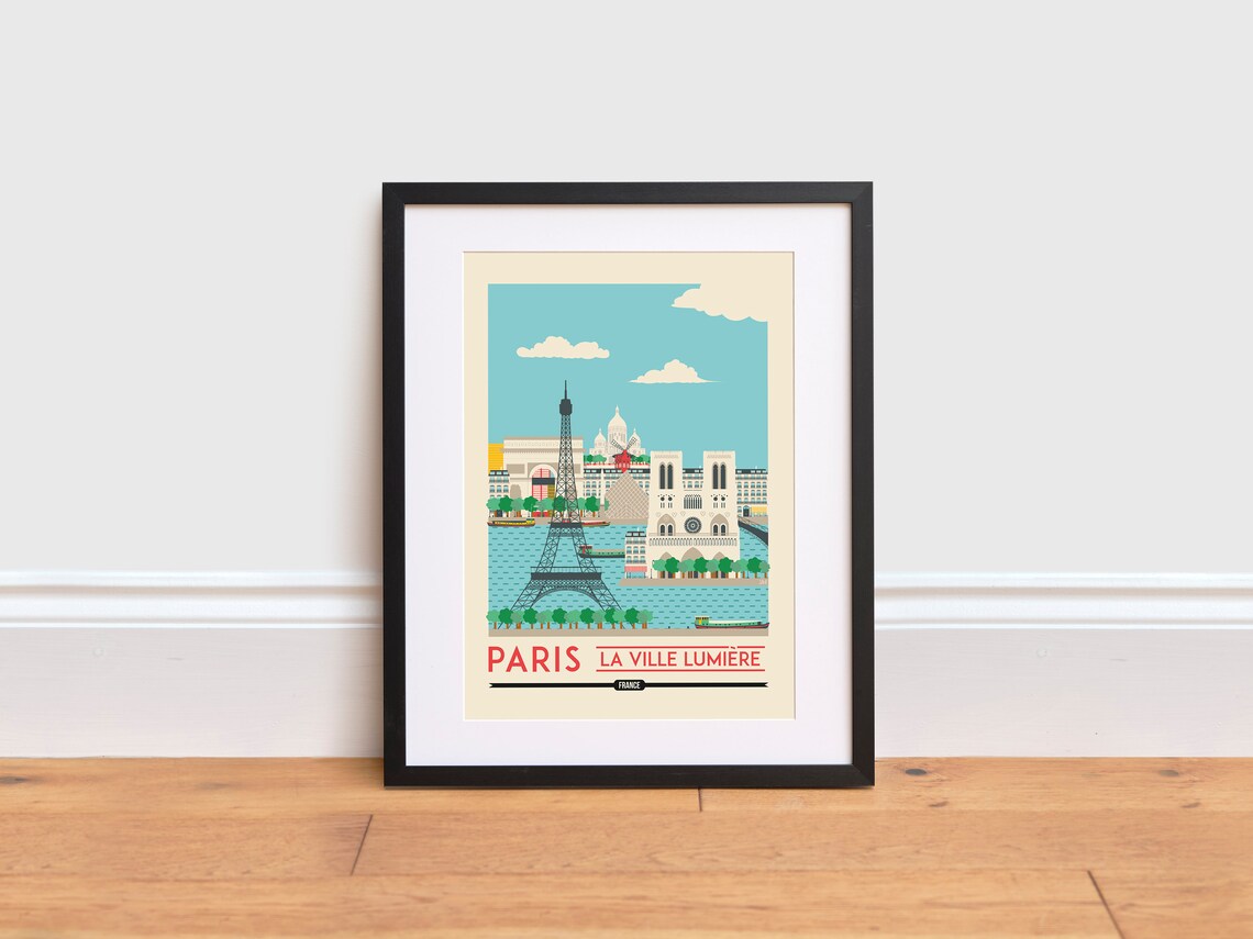 Paris Print - France Poster | Travel Poster - Etsy