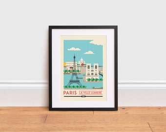 Paris Travel Poster | Etsy