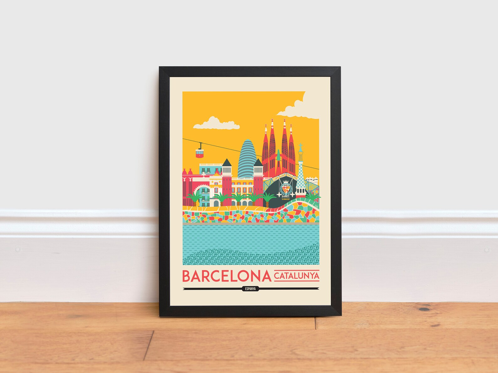Barcelona Print Catalonia Poster Spain Poster Travel | Etsy UK
