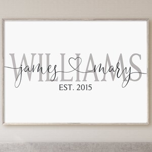 Custom Couple Names Printable Personalized Last Name | Etsy